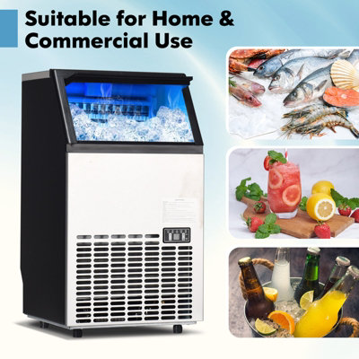 Costway 50KG/24H Ice Maker Commercial Ice Cube Making Machine Self ...