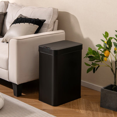 COSTWAY 50L Automatic Sensor Garbage Can Slim Kitchen Trash Can-Black