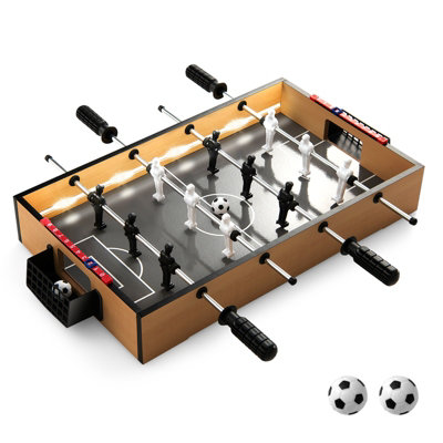 COSTWAY 51cm Foosball Table Mini Football Table w/ LED Lights Compact ...