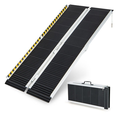 COSTWAY 5FT Portable Aluminum Wheelchair Ramp Home Threshold Ramp w ...