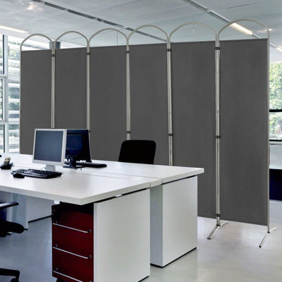 Costway 6-Panel Room Divider Folding Privacy Screen Fabric Wall Divider ...