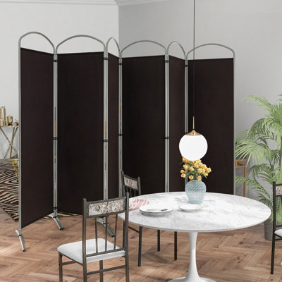 Costway 6-Panel Room Divider Folding Privacy Screen Fabric Wall Divider ...