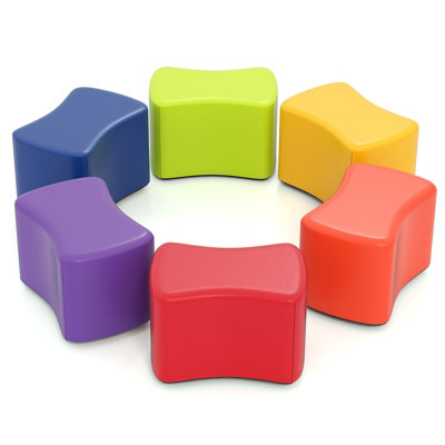 COSTWAY 6-Piece Butterfly Stools Modular Soft Foam Seating Set-Multicolor