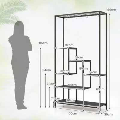 Costway 6-tier Tall Plant Stand 180cm Metal Indoor Corner Plant Shelf ...