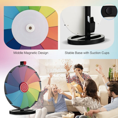 Costway 60 cm Tabletop Spinning Wheel for Prizes W/ Dry Erase Marker