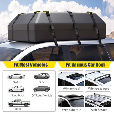 Costway 600L Large Car Roof Top Rack Luggage Carrier Bag Storage Bag ...