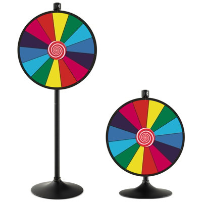 Costway 60cm Color Prize Wheel 2 in 1 Height Adjustable Roulette ...