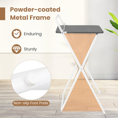 COSTWAY 60CM Folding Computer Desk Compact Home Office Writing Desk-Grey