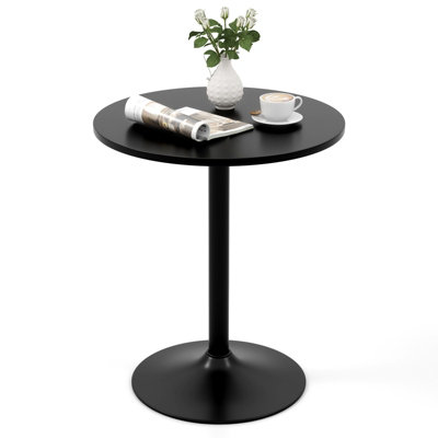 COSTWAY 60cm Round Dining Table Modern Bar Table with Metal Pedestal Base