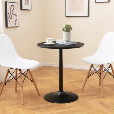 COSTWAY 60cm Round Dining Table Modern Bar Table with Metal Pedestal Base