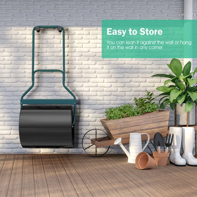 Costway 60L Steel Garden Lawn Roller Water Sand Filled Outdoor Grass ...