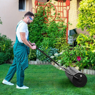 COSTWAY 63L Metal Garden Lawn Roller Water Sand Filled Drum Grass ...