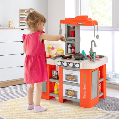 Costway 67PCS Kids Children Play Kitchen Set W/ Simulated Food Age 3+