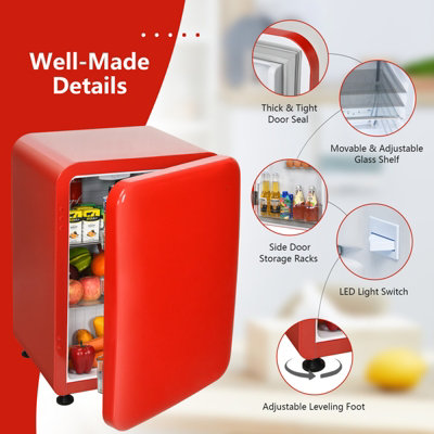 Costway 68L Compact Refrigerator Auto Defrost Reversible Door Mini ...