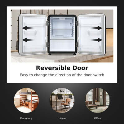 Costway 68L Compact Refrigerator Auto Defrost Reversible Door Mini ...