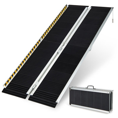 COSTWAY 6FT Portable Aluminum Wheelchair Ramp Home Threshold Ramp w ...