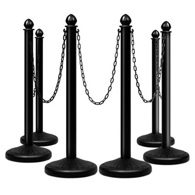 Costway 6PCS Crowd-Control Stanchion with 5 Detachable Chains | DIY at B&Q