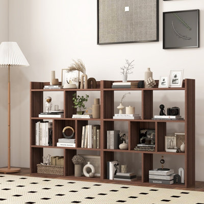 Costway 7 Cubes Open-back Bookshelf Home Storage Shelf Wooden Bookcase ...
