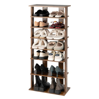 Costway 7 Tiers Double Shoe Rack Entryway Vertical Corner Shoe Stand ...