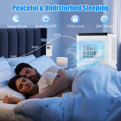 Costway 7000 BTU Portable Air Conditioner Mobile AC Unit 24H Timer w ...