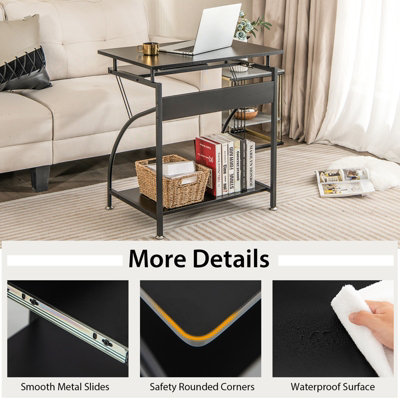 Costway 70cm Wooden Computer Desk Writing Workstation PC Laptop Table w ...