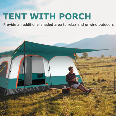 Costway 8-10 Person Waterproof Camping Tent with Porch 420 x 305 x 200 cm