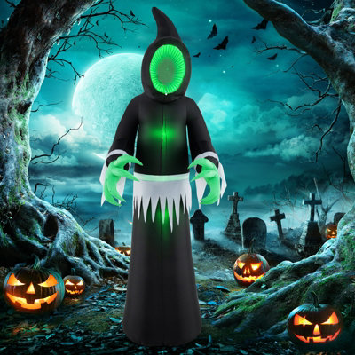 COSTWAY 8 Ft Halloween Inflatables Giant Blow up Ghost w/ Infinity ...
