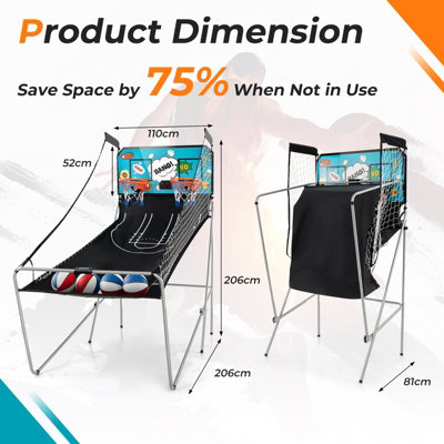 Costway 8 IN 1 Basketball Arcade Game Indoor Sport Basketball Arcade ...