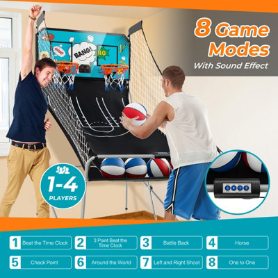Costway 8 IN 1 Basketball Arcade Game Indoor Sport Basketball Arcade ...