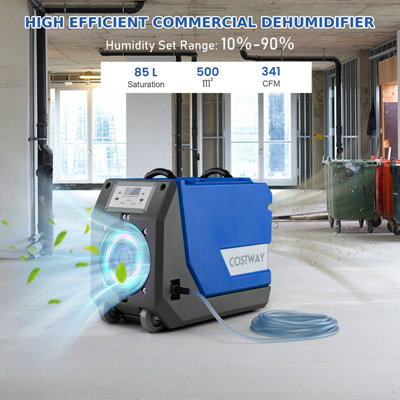 COSTWAY 85L COMMERCIAL DEHUMIDIFIER INDUSTRIAL DEHUMIDIFIER WITH PUMP ...