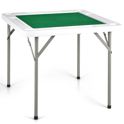 COSTWAY 88CM FOLDING MAHJONG TABLE PORTABLE MAHJONG TABLE PVC DESKTOP ...