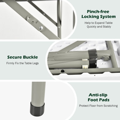 Costway 88cm Folding Mahjong Table Portable Mahjong Table PVC Desktop ...