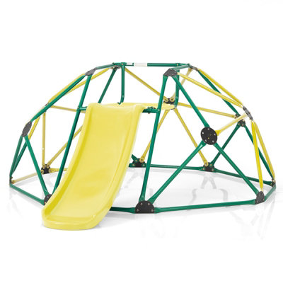 Costway 8FT Dome Climber Kids Toddler Climbing Frame With Slide ...