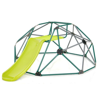 Costway 8FT Dome Climber Kids Toddler Climbing Frame With Slide ...