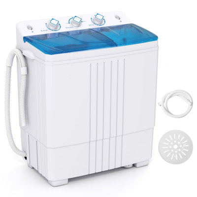 COSTWAY 8KG Washing Machine Twin Tub 5KG Washer & 3KG Spinner Combo w ...