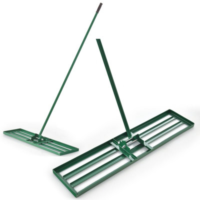 Costway 91 cm Garden Lawn Leveling Rake Effort-saving Landscape Rake w ...