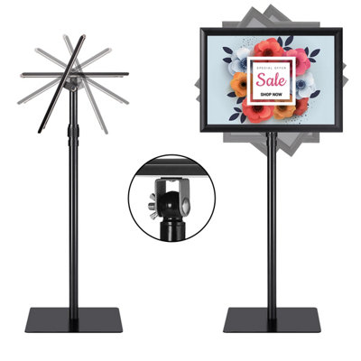 COSTWAY A3 Information Stand Rotatable Poster Stand Swivel Advertising ...