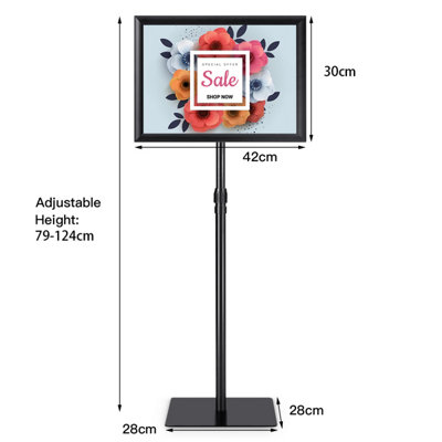 COSTWAY A3 Information Stand Rotatable Poster Stand Swivel Advertising ...