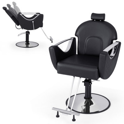 COSTWAY Adjustable Barber Chair 360 Swivel Reclining Salon Chair for ...