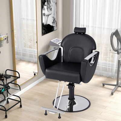 COSTWAY Adjustable Barber Chair 360 Swivel Reclining Salon Chair for ...