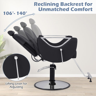 COSTWAY Adjustable Barber Chair 360 Swivel Reclining Salon Chair for ...