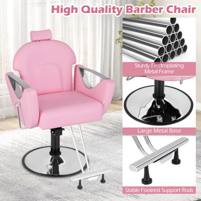 COSTWAY Adjustable Barber Chair 360 Swivel Reclining Salon Chair for ...