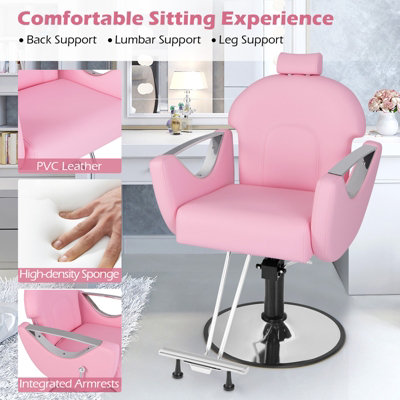 COSTWAY Adjustable Barber Chair 360 Swivel Reclining Salon Chair for ...