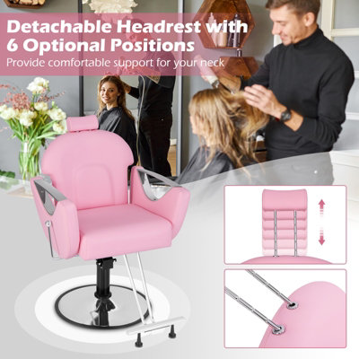 COSTWAY Adjustable Barber Chair 360 Swivel Reclining Salon Chair for ...