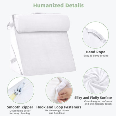Costway Adjustable Bed Rest Pillow Back Support Wedge Pillow w ...