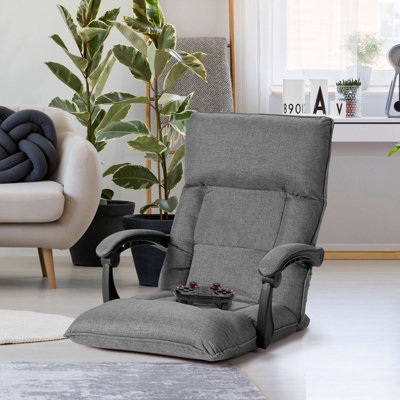 Costway Adjustable Floor Chair Gaming Floor Chair Lazy Sofa W Linkage Armrest