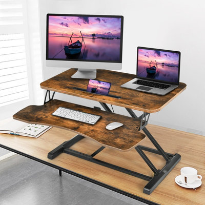 Costway Adjustable Standing Desk Converter Sit to Stand Desk Raiser ...