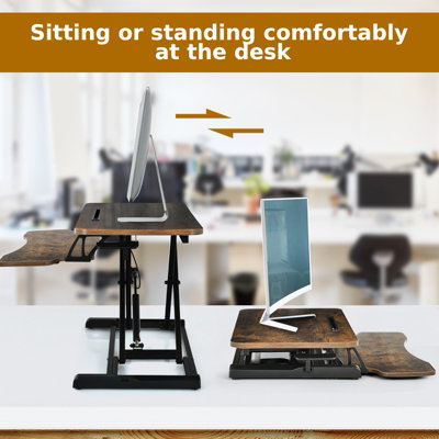 Costway Adjustable Standing Desk Converter Sit to Stand Desk Raiser ...