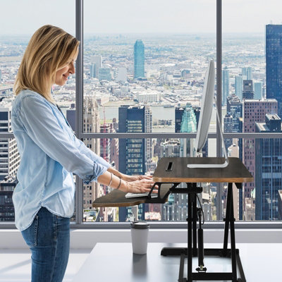 Costway Adjustable Standing Desk Converter Sit to Stand Desk Raiser ...