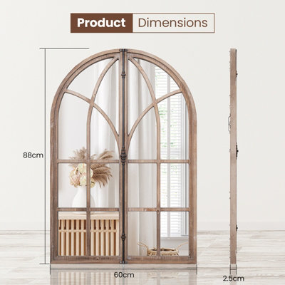 arched window frame mirror